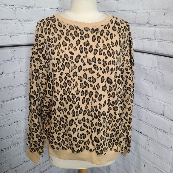 easel | Tops | Easel Terry Knit Leopard Print Tee | Poshmark